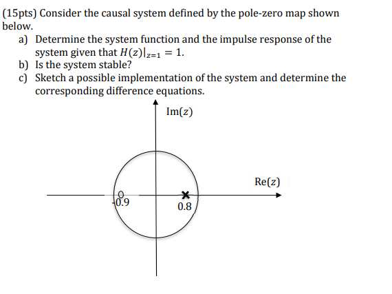 Solved (15 pts) Consider the causal system defined by the | Chegg.com