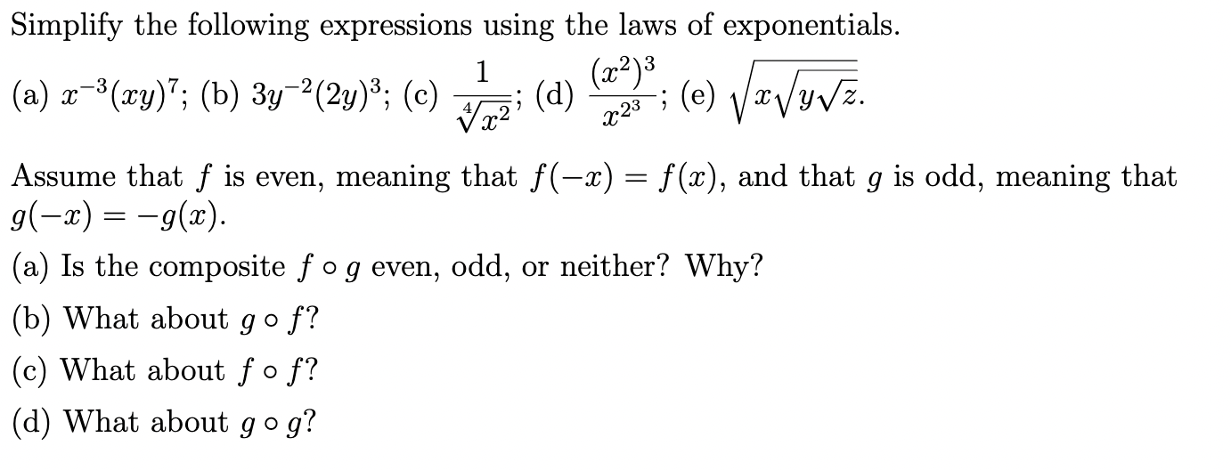 Solved Simplify the following expressions using the laws of | Chegg.com
