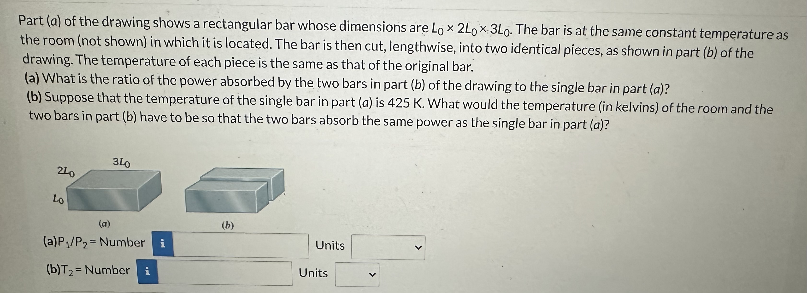 Solved Part (a) of the drawing shows a rectangular bar whose | Chegg.com