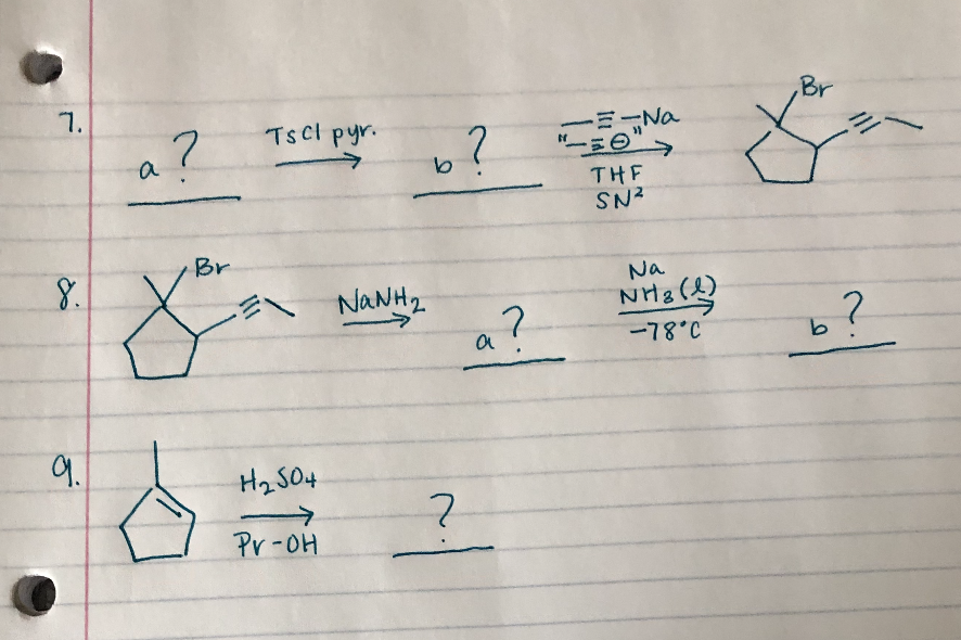 Solved OH 3. 1.TS Cl pyr. 1.BH₃-THE 2. 2 2. NaoH "HE" H₂O₂ O | Chegg.com