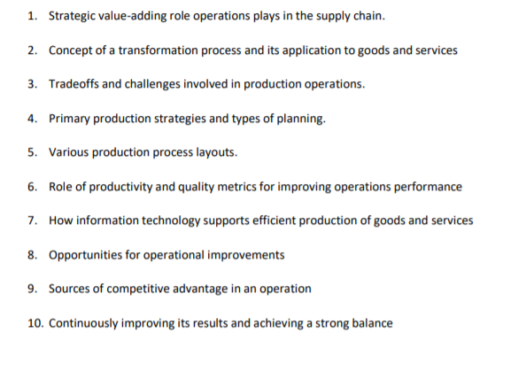 Solved 1. Strategic value-adding role operations plays in | Chegg.com