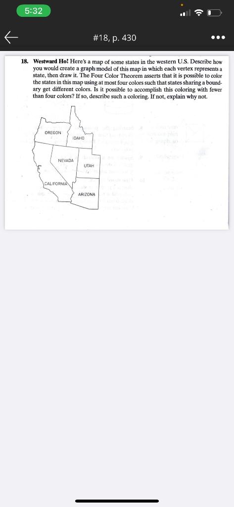 Solved 5:32 #18, p. 430 ... 18. Westward Hot Here's a map of | Chegg.com