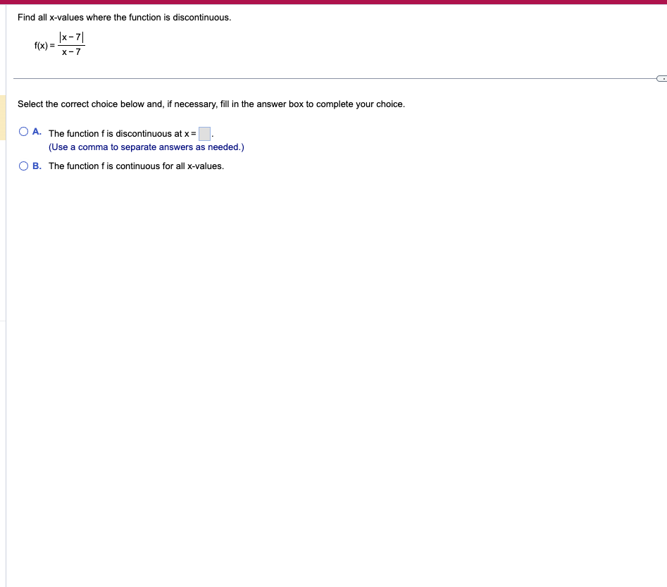 Solved Find all x-values where the function is | Chegg.com
