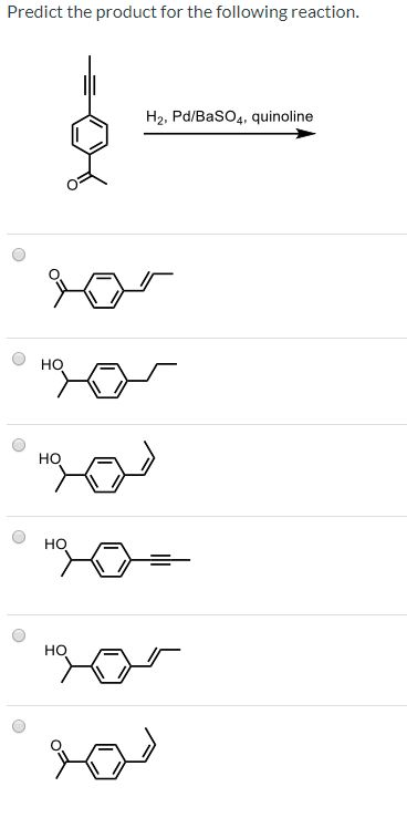 Solved Predict the product for the following reaction. H2, | Chegg.com
