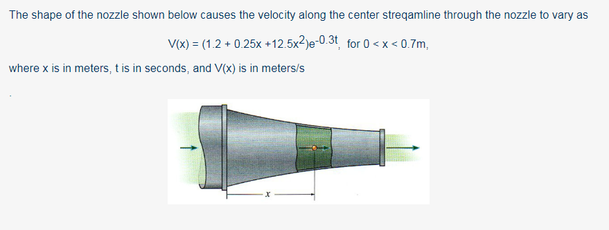 Solved Calculate the local acceleration at x = 0.4m, t = | Chegg.com