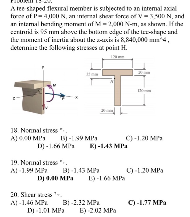 Solved A tee-shaped flexural member is subjected to an | Chegg.com