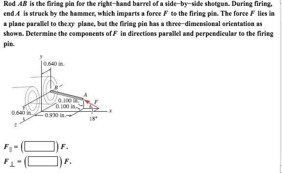 Solved Rod AB is the firing pin for the right-hand barrel of | Chegg.com