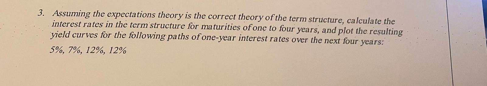 Solved 3. Assuming the expectations theory is the correct | Chegg.com