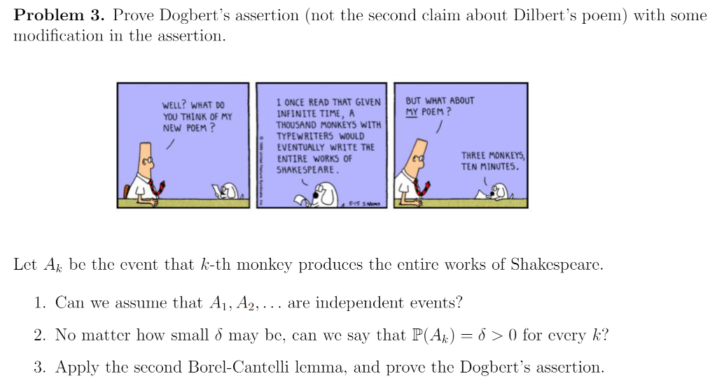 Solved Problem 3. Prove Dogbert's assertion (not the second | Chegg.com