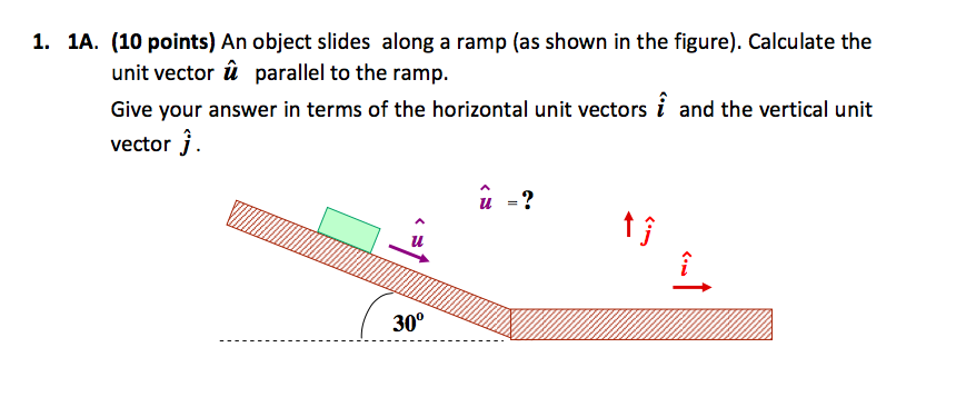 Solved 1. 1A. (10 points) An object slides along a ramp (as | Chegg.com