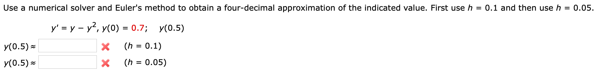 Solved Use A Numerical Solver And Eulers Method To Obtain A 