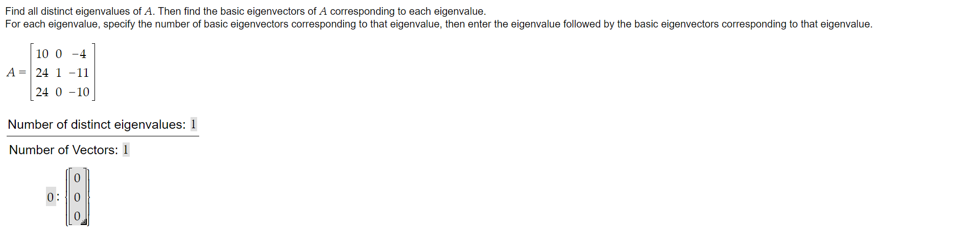 Solved Find all distinct eigenvalues of A. Then find the | Chegg.com