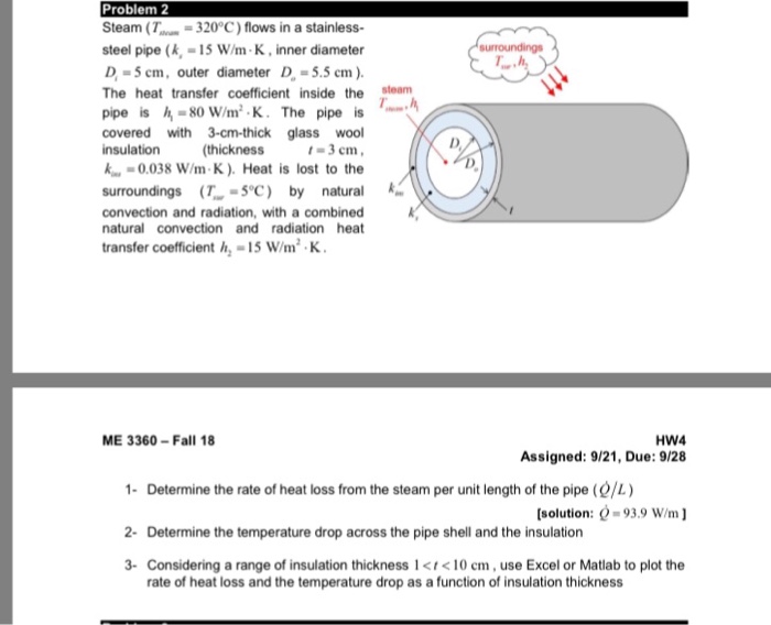 Heat Transfer Coefficient Of The Pipe Material - Free Word Template