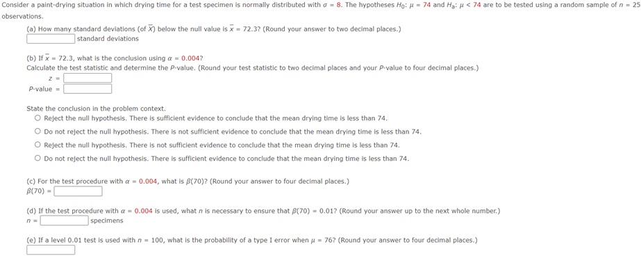 Solved oservations. (a) How many standard deviations (of xˉ | Chegg.com
