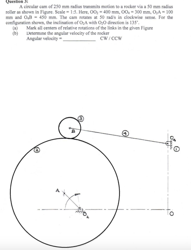 Solved Question 3: A circular cam of 250 mm radius transmits | Chegg.com