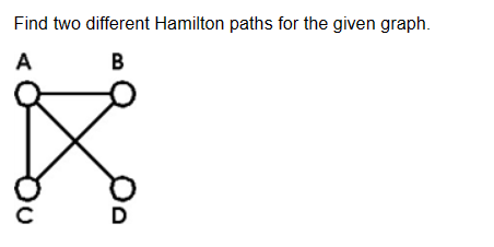 Solved Find two different Hamilton paths for the given | Chegg.com