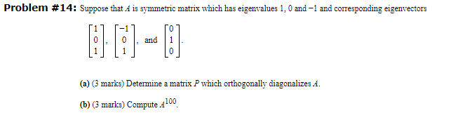 Solved Problem #14: Suppose that A is symmetric matrix which | Chegg.com