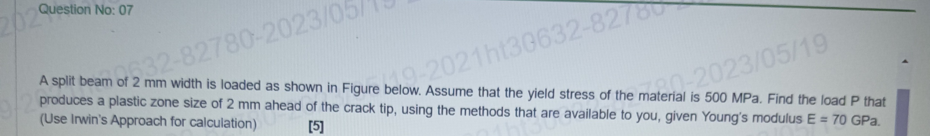 Solved A split beam of 2 mm width is loaded as shown in | Chegg.com