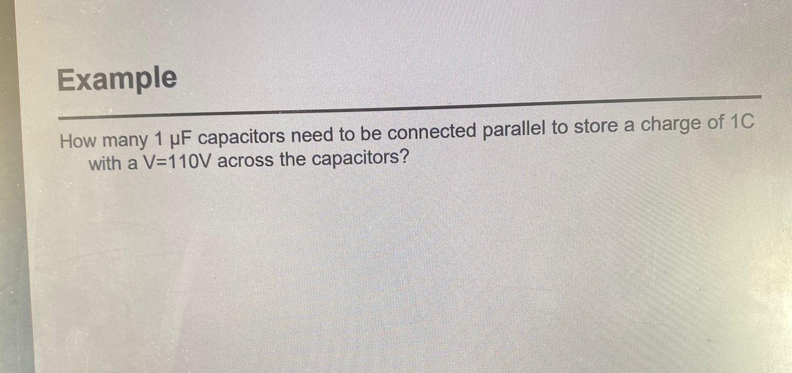 Solved Example How many 1 pF capacitors need to be connected | Chegg.com