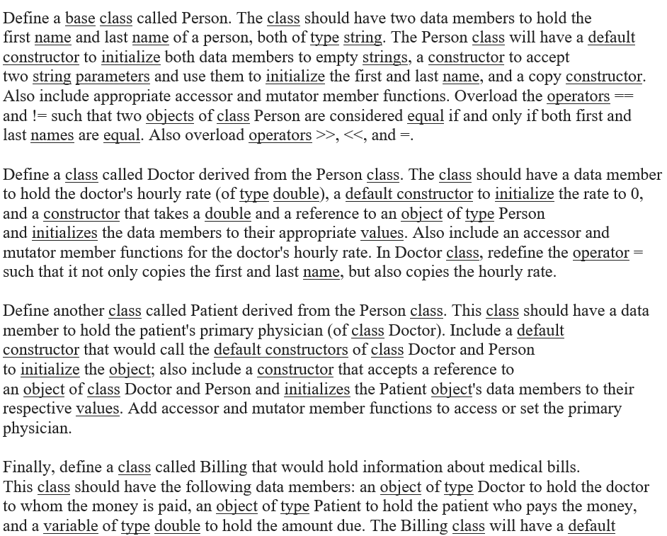 Solved Define a base class called Person. The class should | Chegg.com