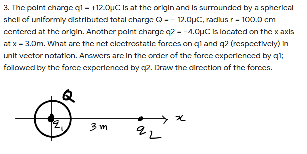 Solved 3. The point charge q1 = +12.0C is at the origin and | Chegg.com