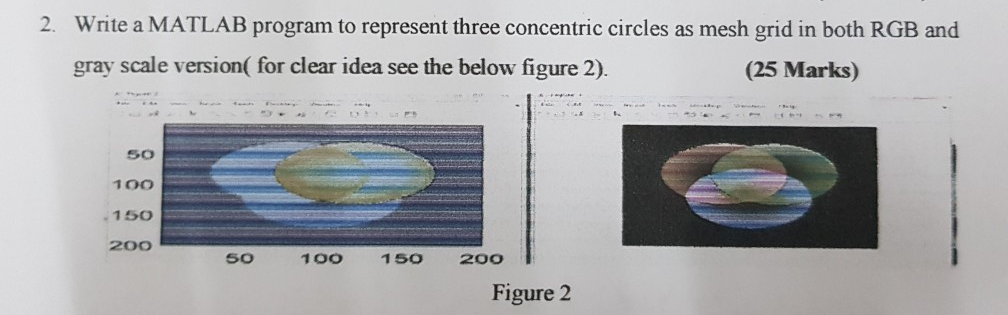 Solved Write Matlab Program Represent Three Concentric Circles Mesh Grid Rgb Gray Scale 2471