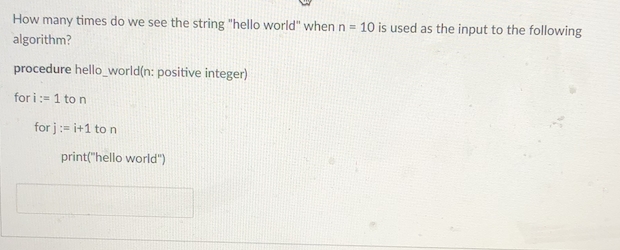 Solved How many times do we see the string "hello world" | Chegg.com