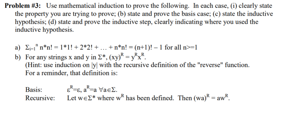 Solved Use mathematical induction to prove the following. In | Chegg.com