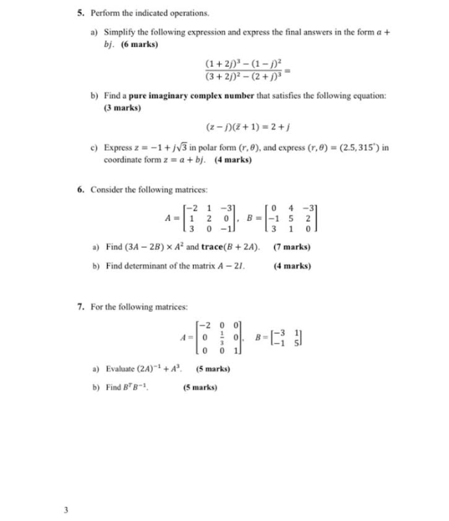 Solved 5. Perform the indicated operations. a) Simplify the | Chegg.com