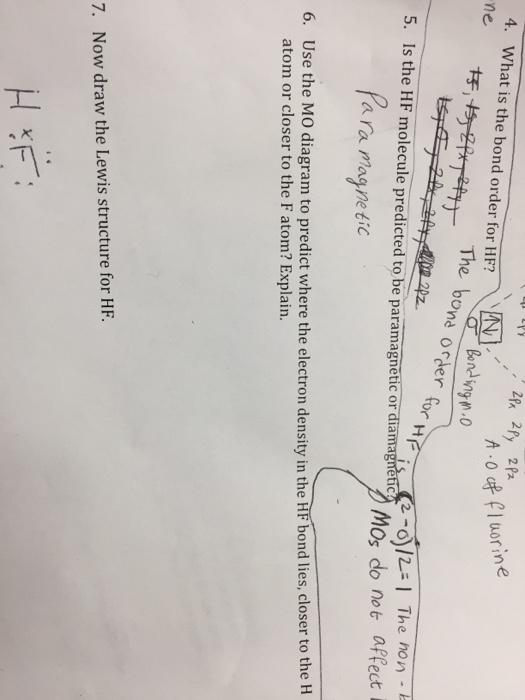 Solved What is the bond order for HF? Is the HF molecule | Chegg.com