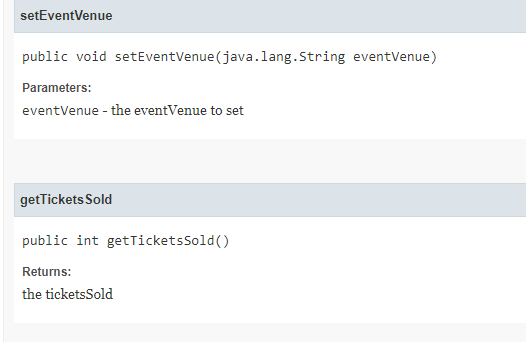 Solved Java program: Event.html describes an Event class | Chegg.com