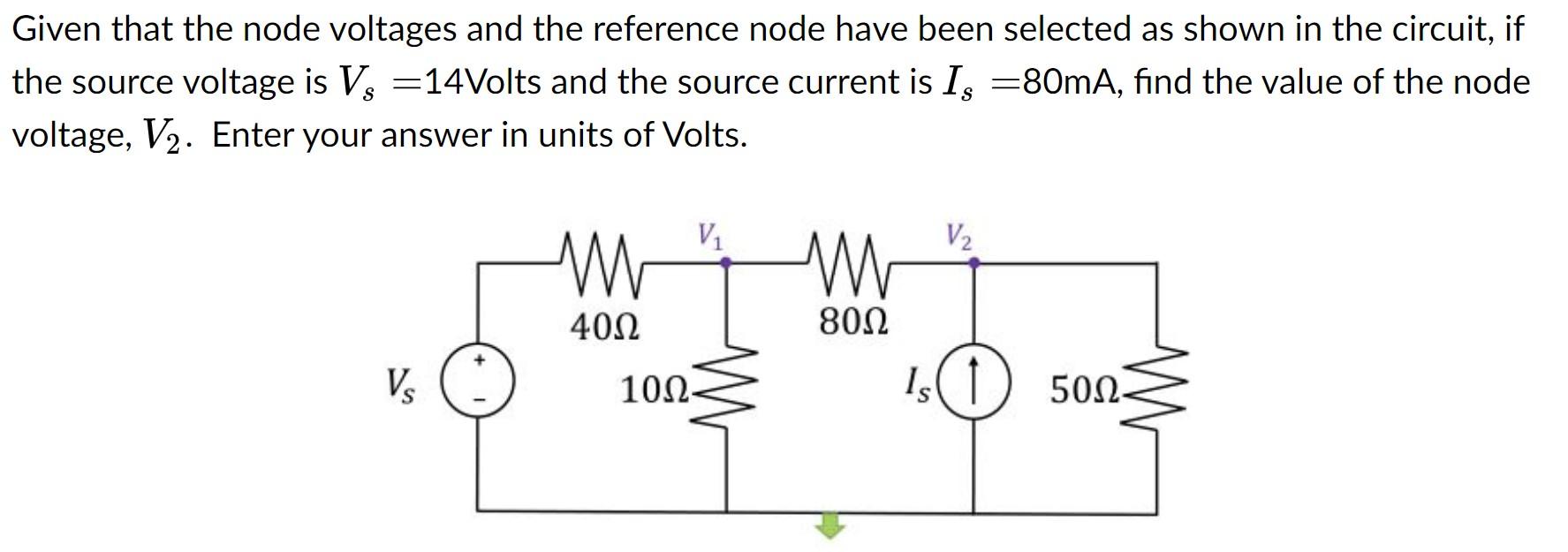 Solved Given that the node voltages and the reference node | Chegg.com