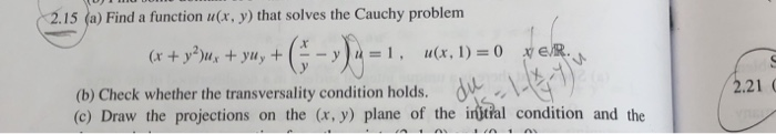 Solved 2.15 (a) Find a function u(x, y) that solves the | Chegg.com