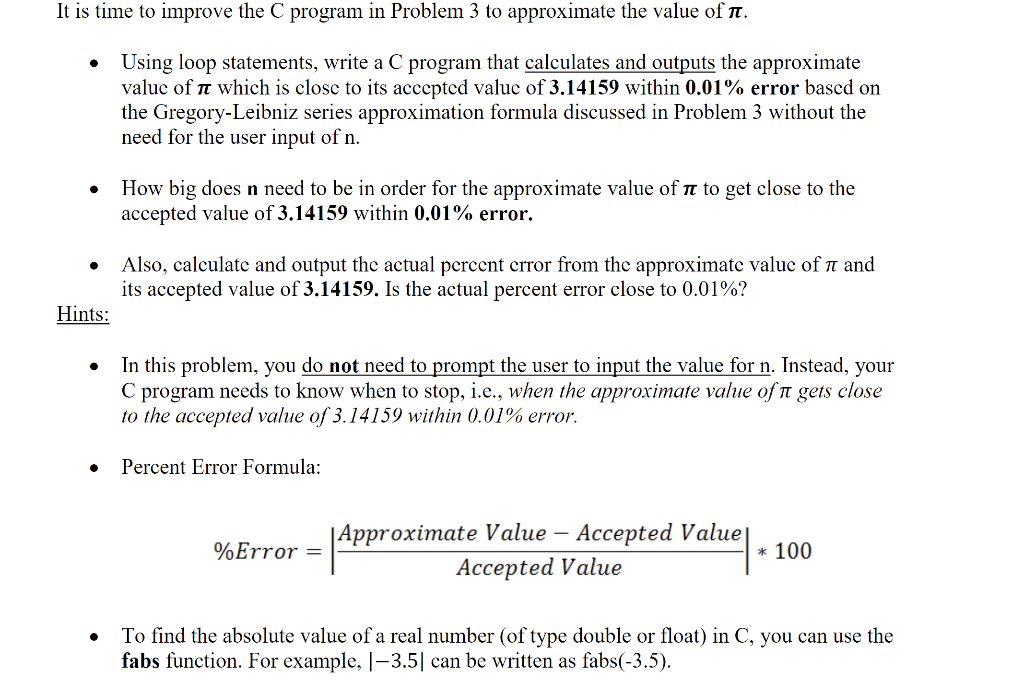 Solved It Is Time To Improve The C Program In Problem 3 To