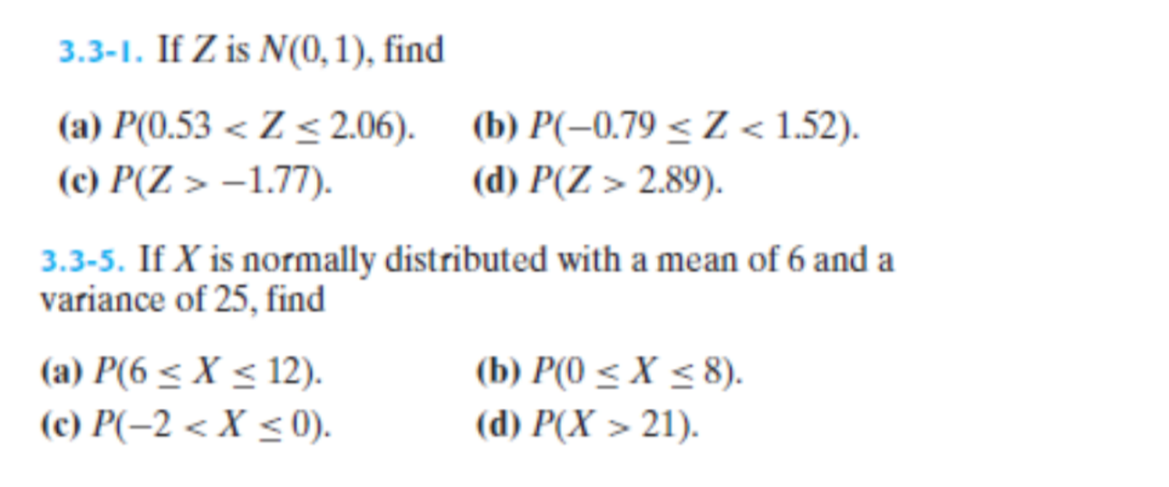 Solved 3.3-I. If Z is N(0,1), find (a) P(0.53 | Chegg.com