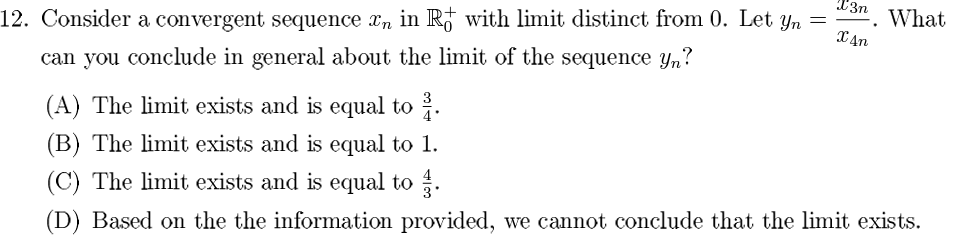 Solved 2. Consider a convergent sequence xn in R0+with limit | Chegg.com