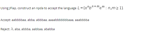 Solved Construct an npda to accept the language L = | Chegg.com