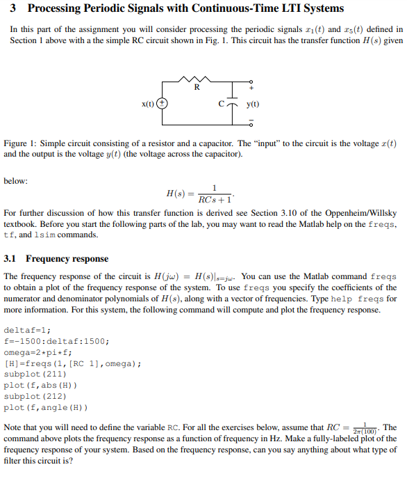 Solved 3 Processing Periodic Signals with Continuous-Time | Chegg.com