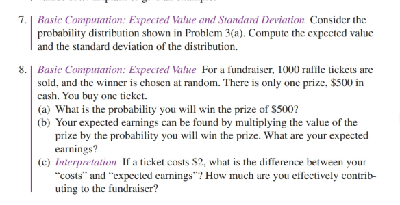 Solved 7.| Basic Computation: Expected Value and Standard | Chegg.com