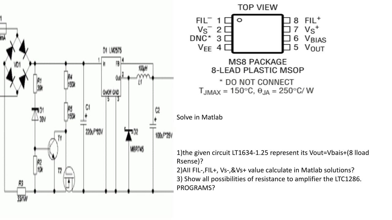 1)the given circuit LT1634-1.25 represent its | Chegg.com