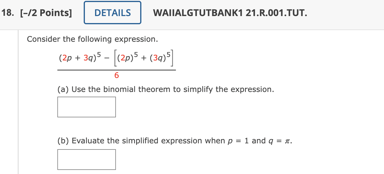 Solved 18. [-12 Points] DETAILS WAIIALGTUTBANK1 | Chegg.com