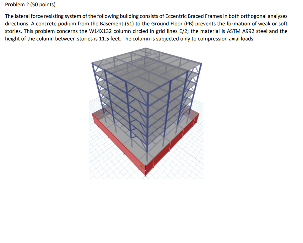 Solved Problem 2 (50 points) The lateral force resisting | Chegg.com