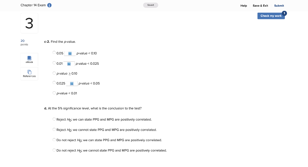 Chapter 14 Exam A Saved Help Save And Exit Submit Check 