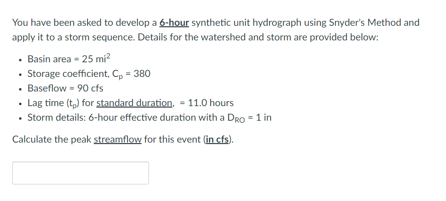 You have been asked to develop a 6-hour synthetic | Chegg.com