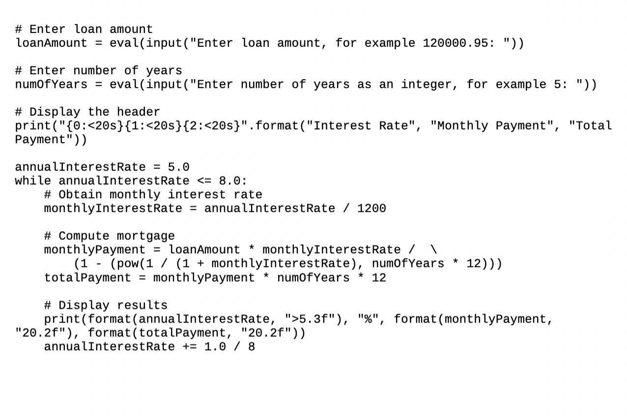 Solved 23 (Financial application: compare loans with various | Chegg.com