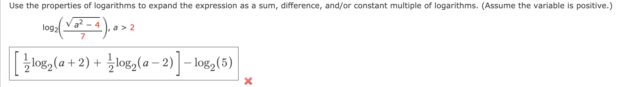 Solved Use the properties of logarithms to expand the | Chegg.com