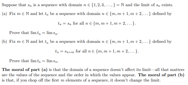 Solved Suppose that sn is a sequence with domain | Chegg.com