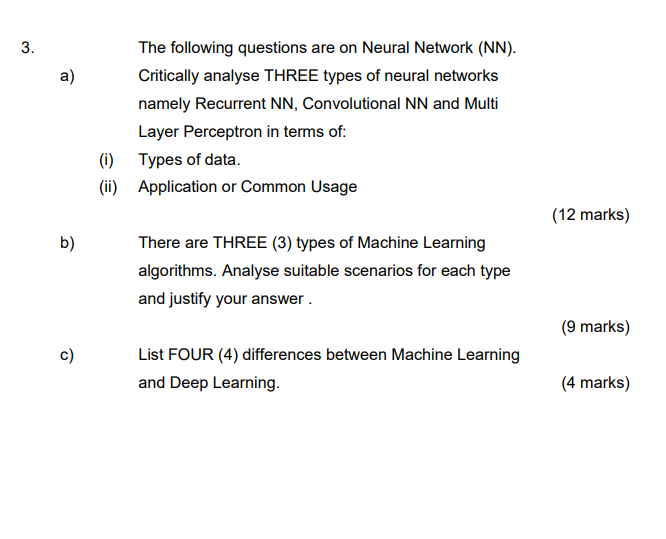Solved The following questions are on Neural Network (NN). | Chegg.com