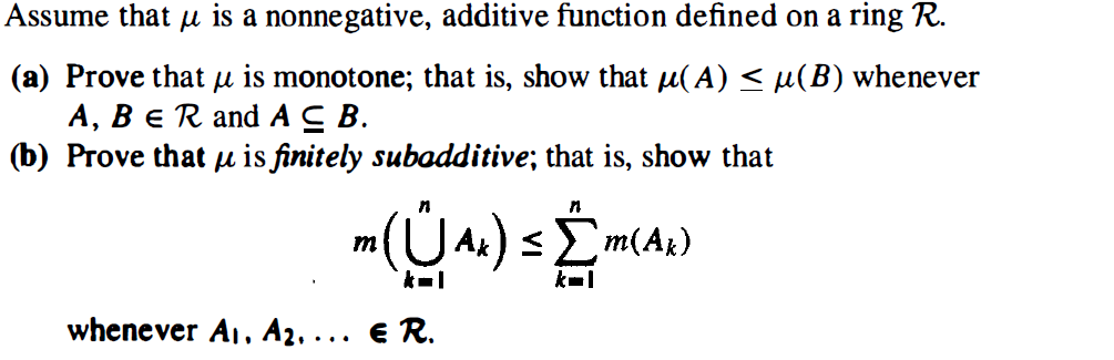 Solved Assume that μ ﻿is a nonnegative, additive function | Chegg.com