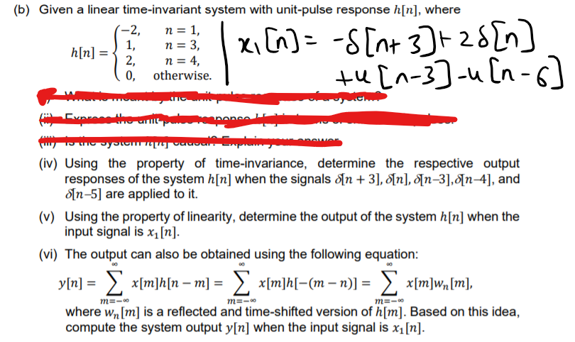 Solved (b) Given a linear time-invariant system with | Chegg.com